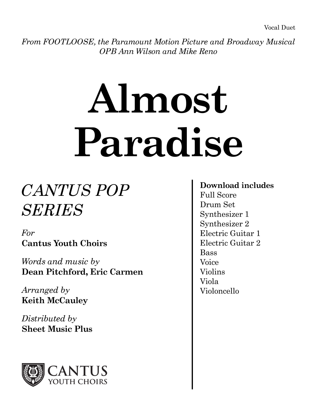 Almost Paradise (arr. Keith McCauley) von Ann Wilson & Mike Reno Noten ...