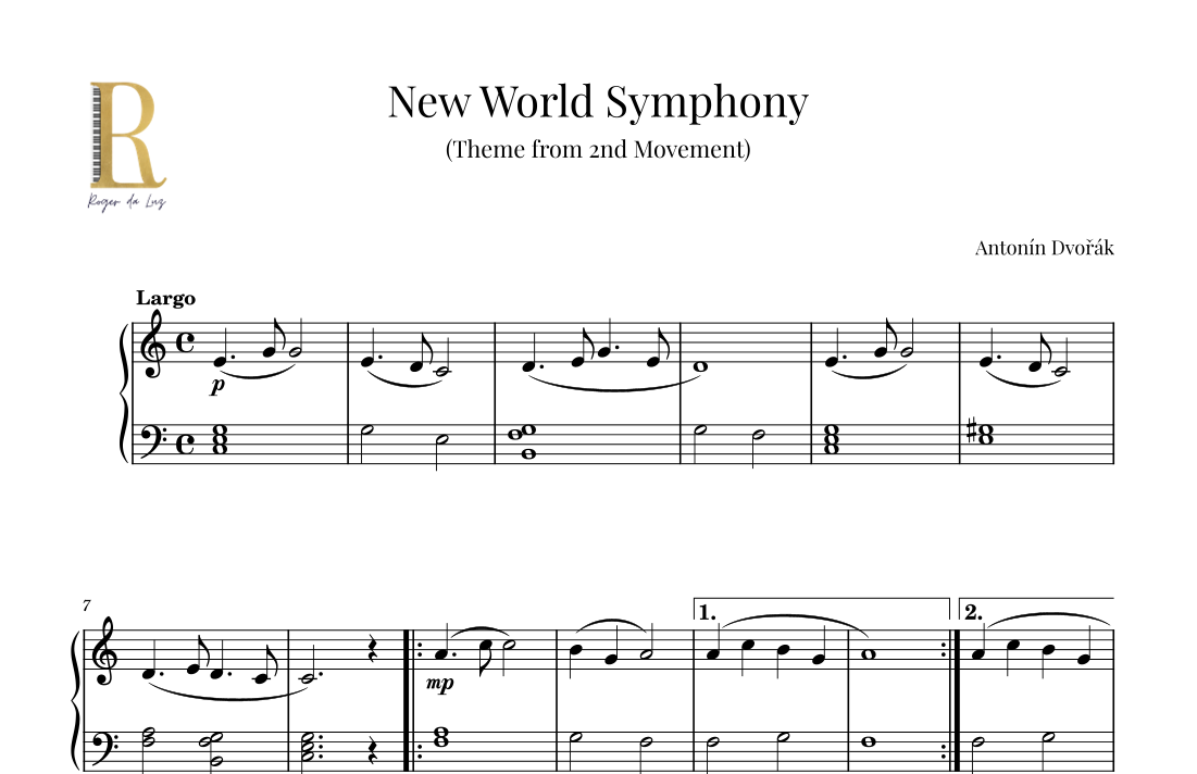 New World Symphony (arr. Roger da Luz by Antonín Dvořák Sheet Music for ...