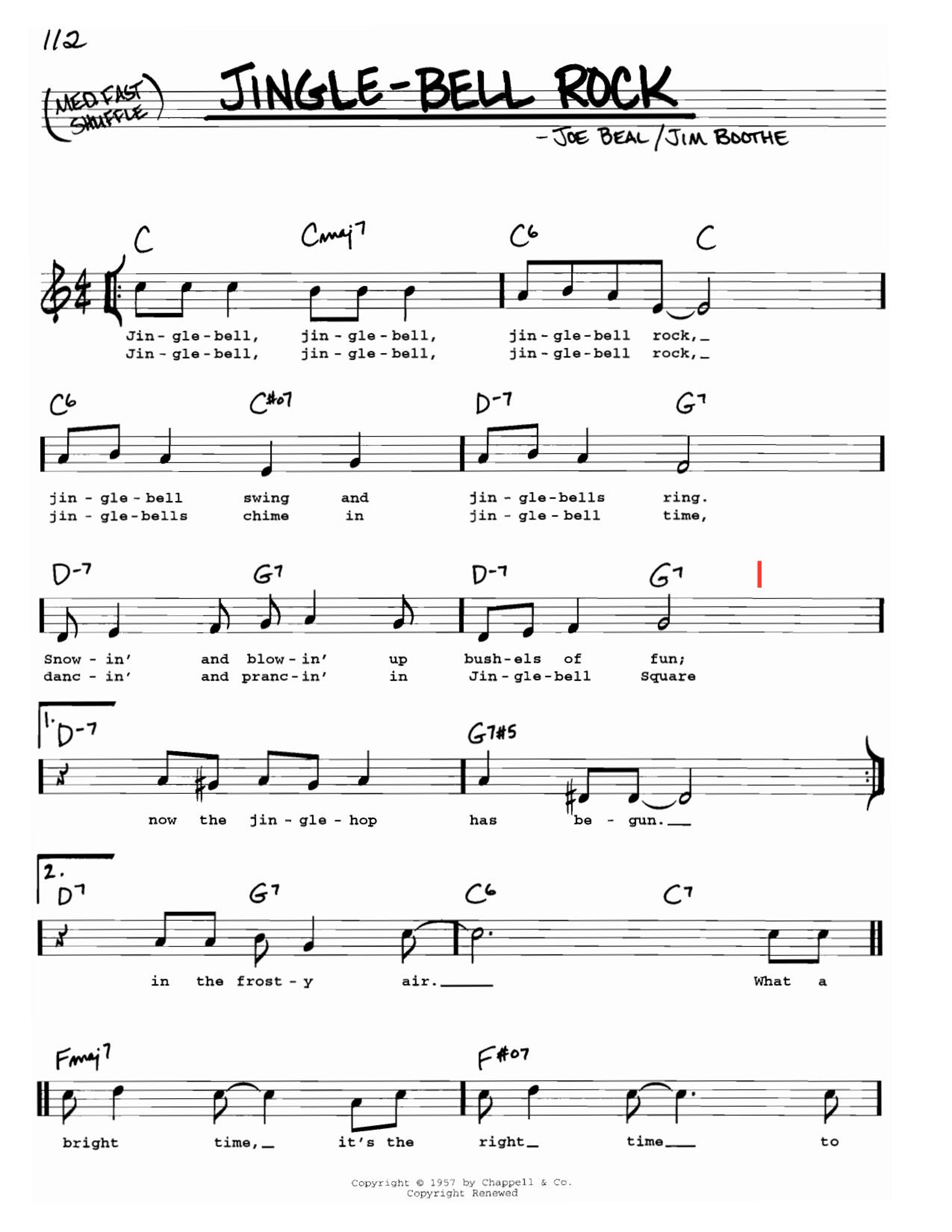 JINGLE-BELL ROCK - LEADSHEET (arr. Joe Beal & Jim Boothe) by Joe Beal ...