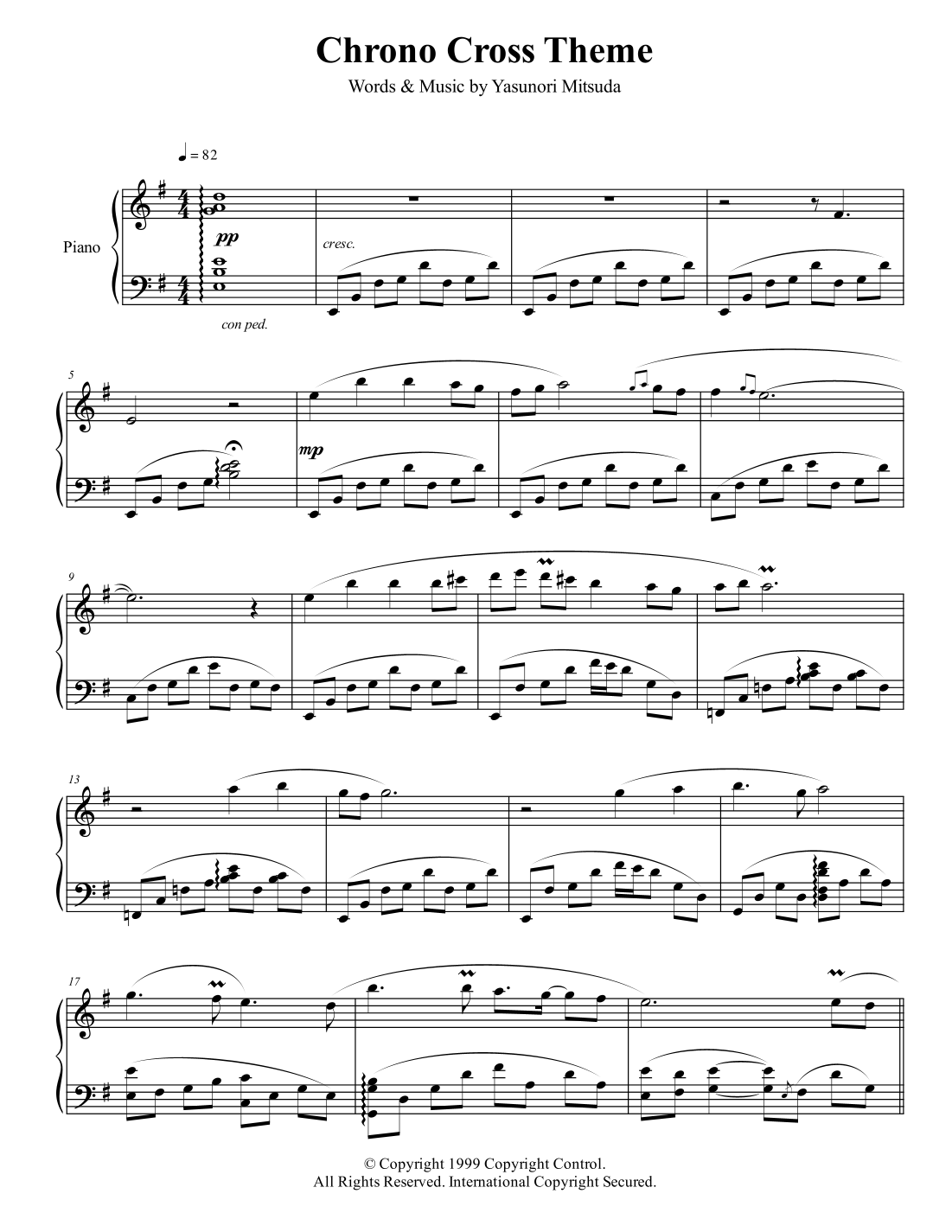 Chrono Cross Tokino Kizuato (arr. Iván Díaz) by Yasunori Mitsuda Sheet ...