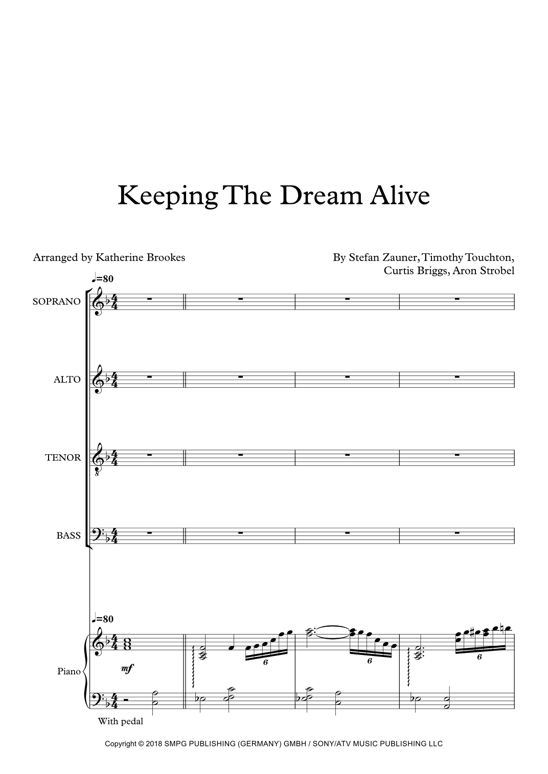 Keeping The Dream Alive by Timothy Touchton Sheet Music for SATB Choir ...