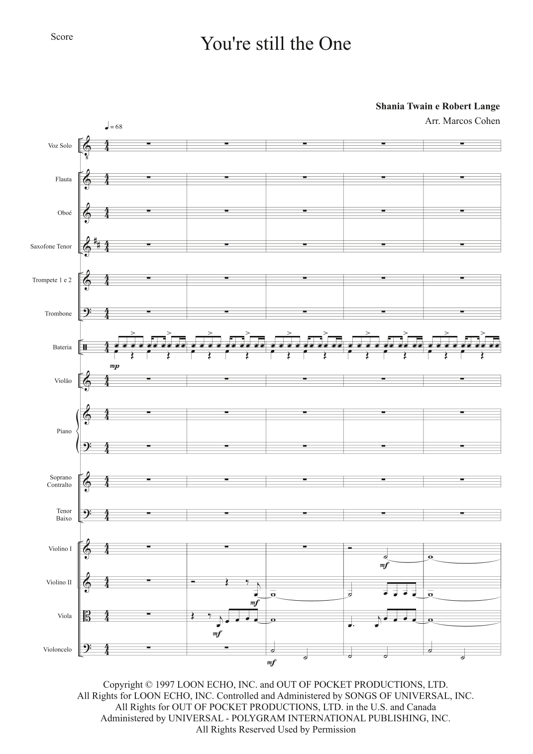 You're Still The One (arr. Marcos Cohen) by Shania Twain Sheet Music ...