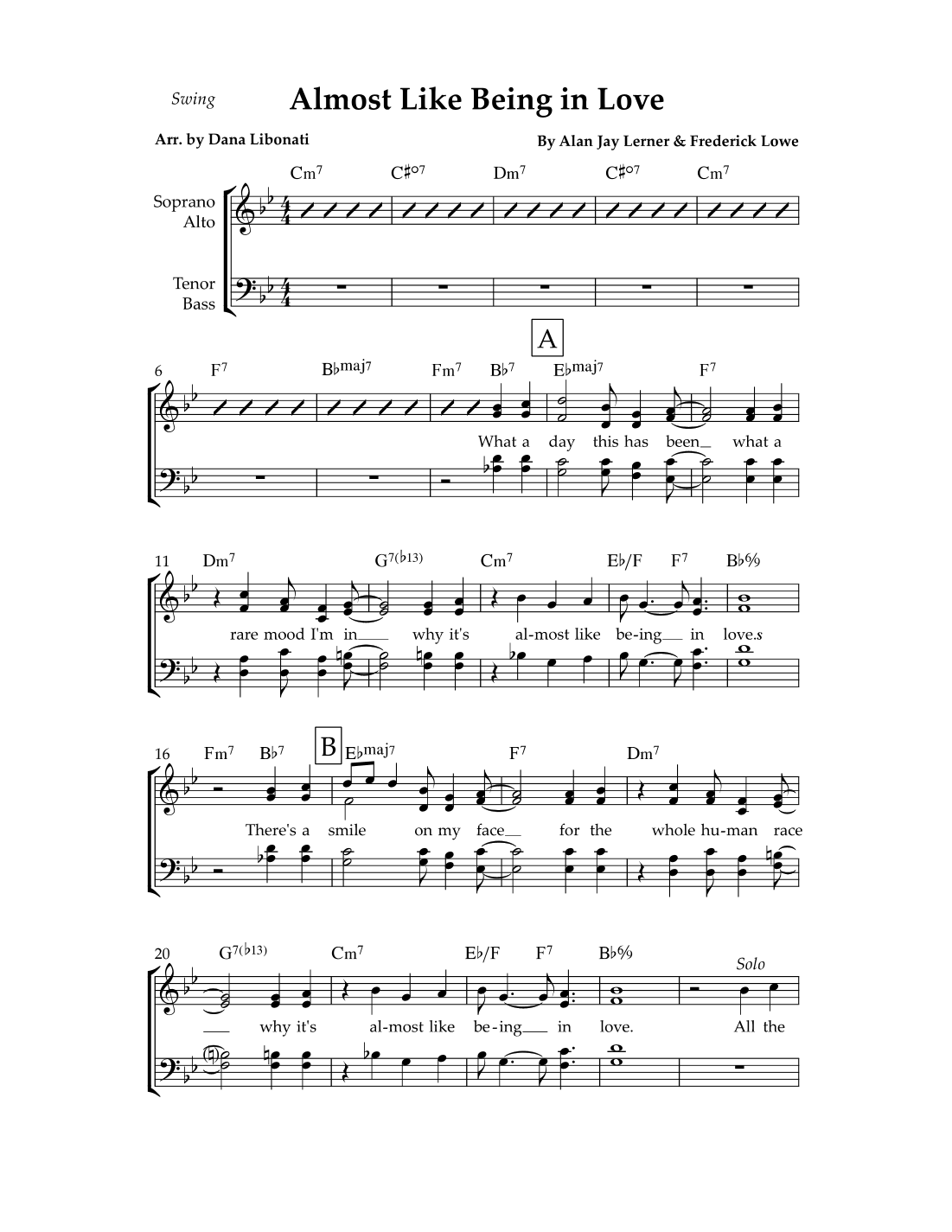 Almost Like Being In Love (arr. Dana Libonati) by David Brooks And ...