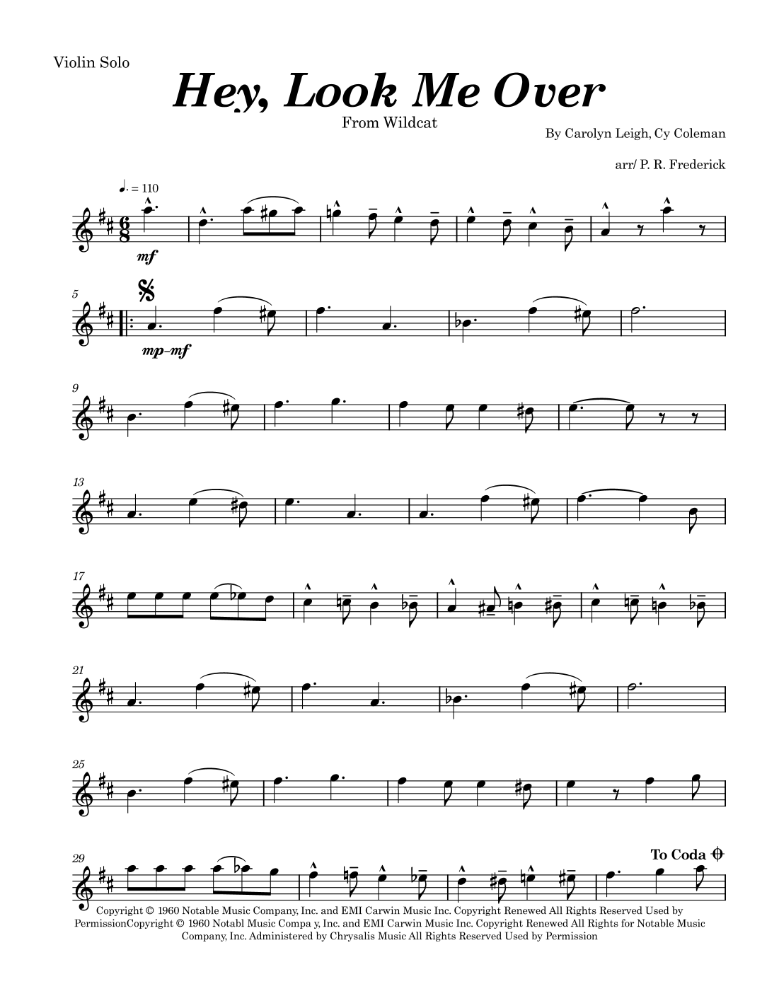 Hey, Look Me Over (arr. P. R. Frederick) by Lucille Ball Sheet Music ...
