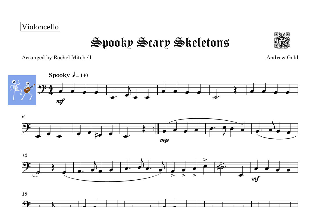Spooky Scary Skeletons (arr. Rachel Mitchell) by Halloween Kids ...