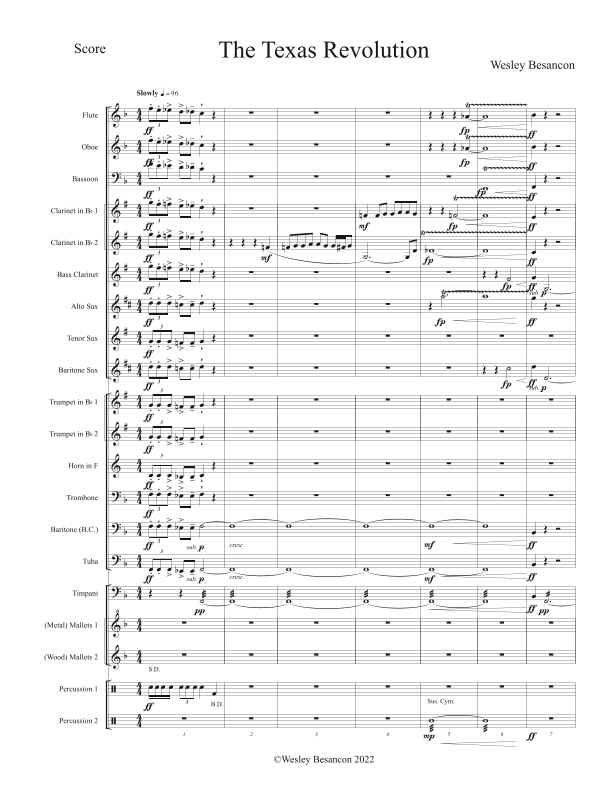 The Texas Revolution - Score Only Noten | Wesley Besancon | Blasorchester