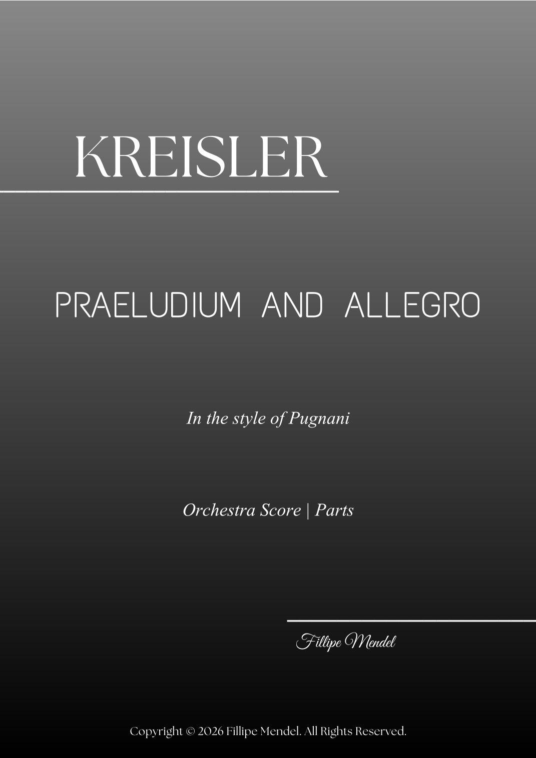 Praeludium and Allegro in the Style of Pugnani for Violin & Orchestra ...