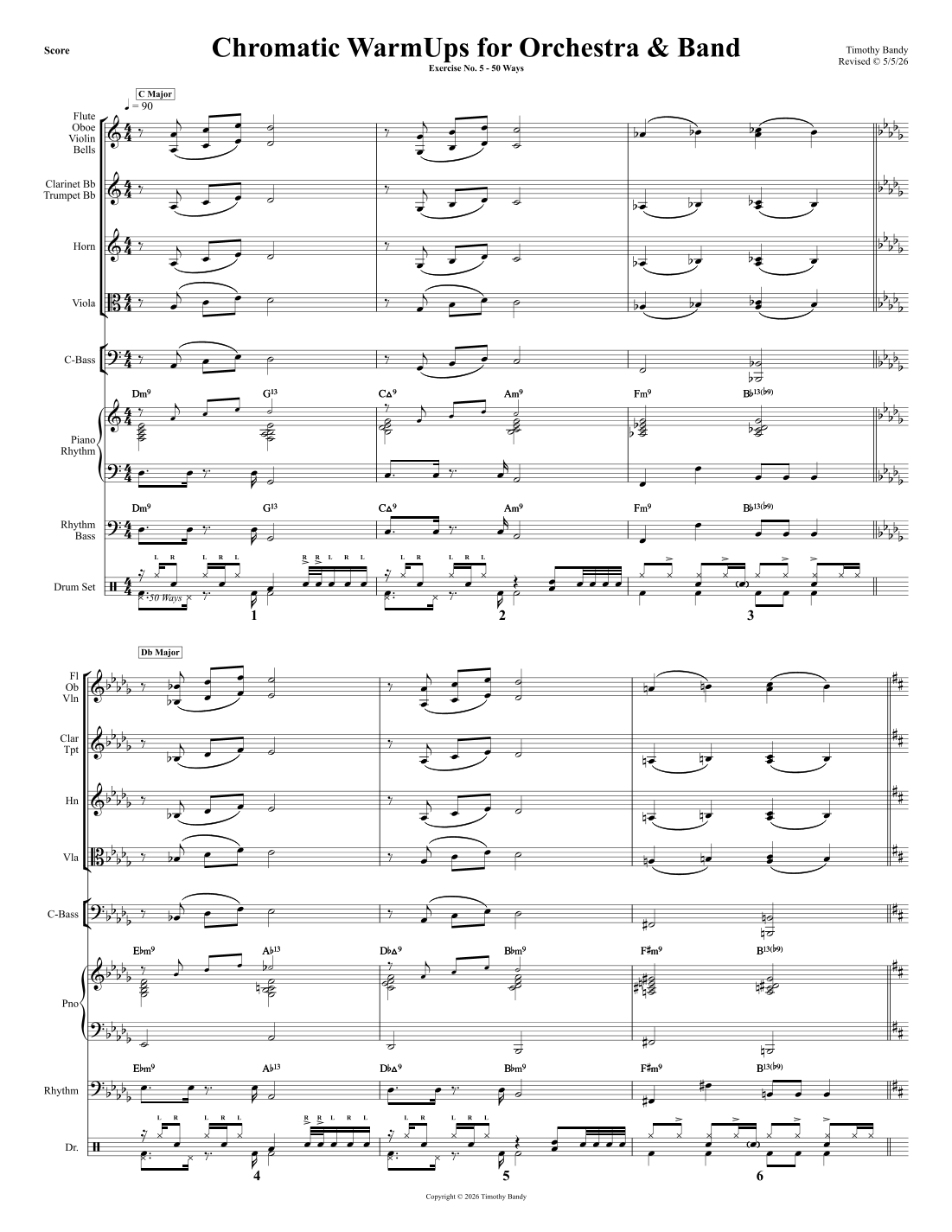 Chromatic Warm-Ups for Orchestra & Band - No. 5 - 8 by Timothy Bandy ...