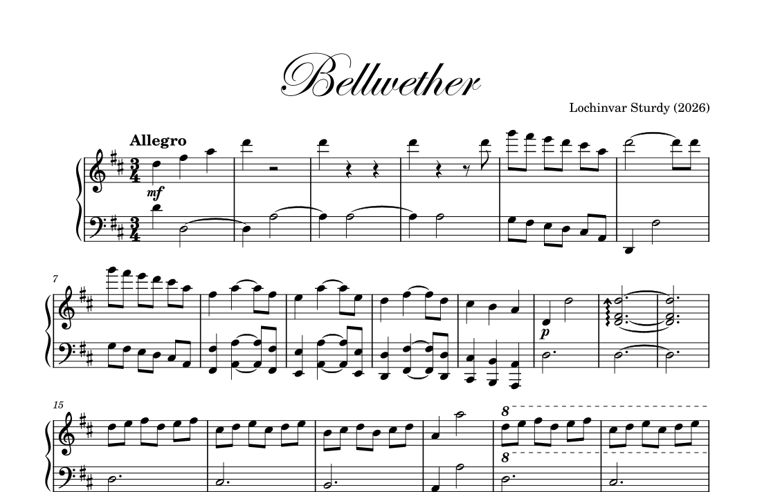 Bellwether by Lochinvar Sturdy Sheet Music for Easy Piano at Sheet ...