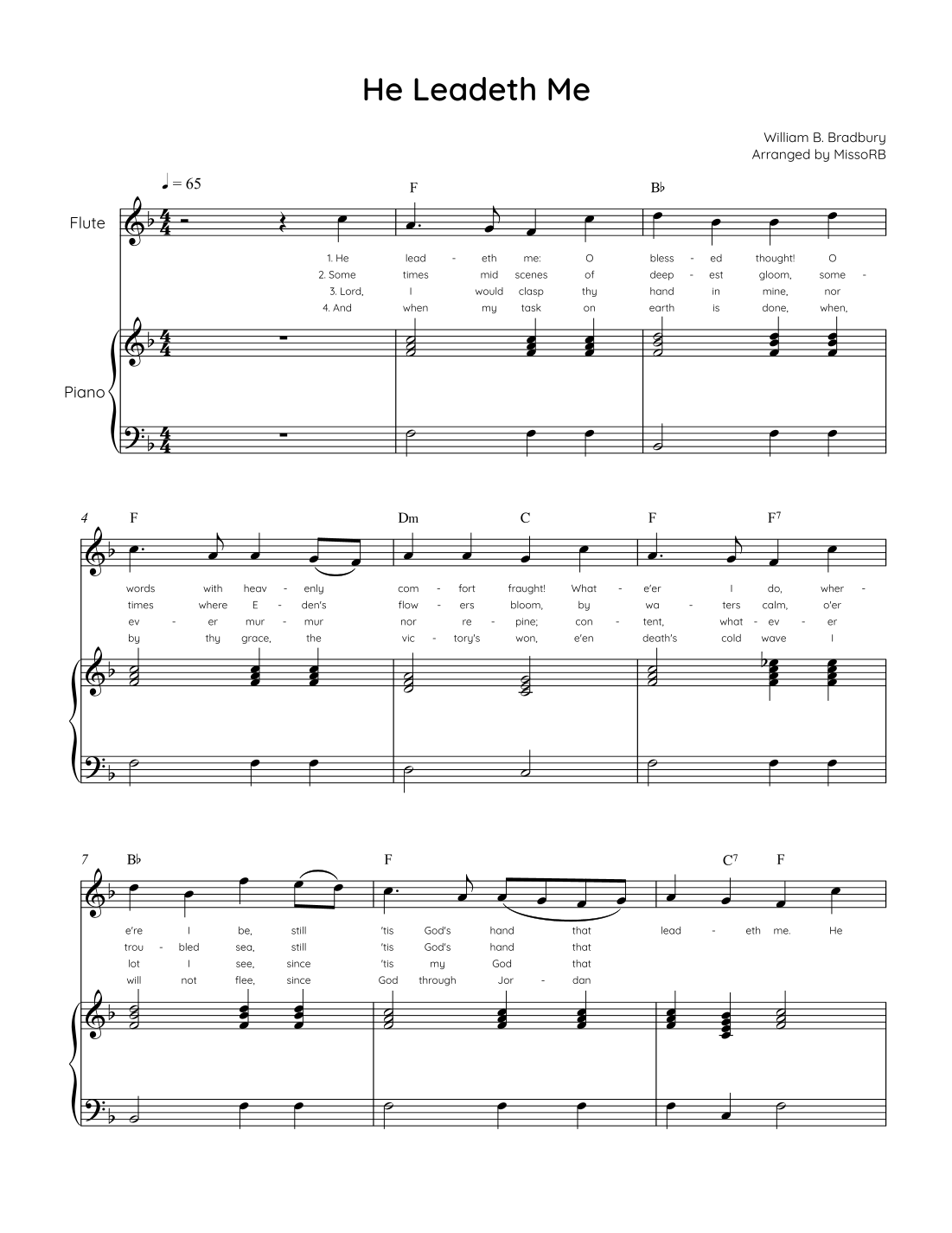 he-leadeth-me-flute-piano-in-f-with-chords-lyric-easy-arr