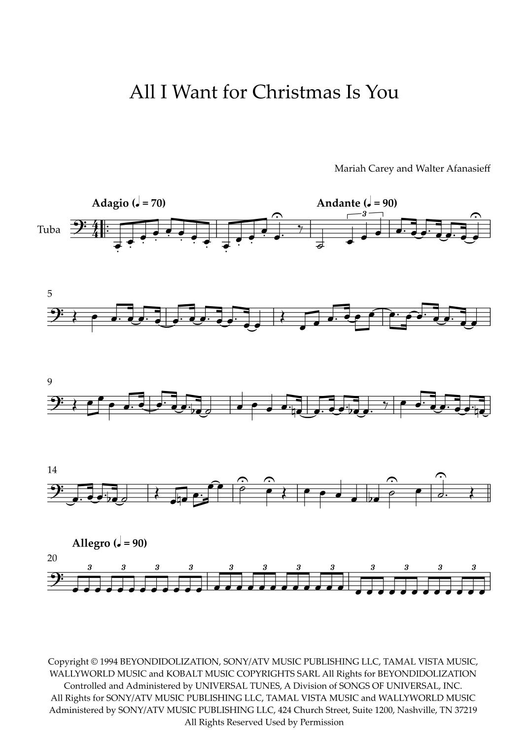 All I Want For Christmas Is You (arr. D. M. Scores) by Justin Bieber ...