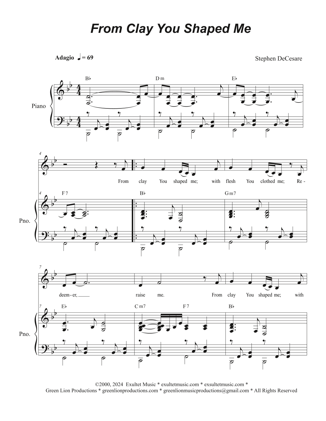 From Clay You Shaped Me (Vocal solo) by Stephen DeCesare Sheet Music ...