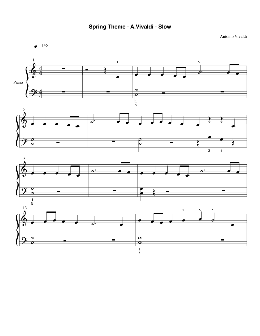 Spring Theme (From 'The Four Seasons') (arr. Joanna Vasanth) von ...