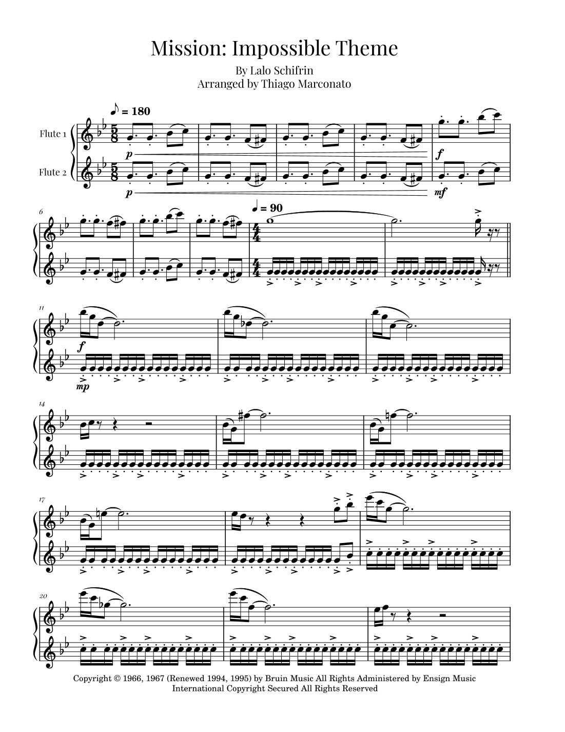 Mission: Impossible Theme (arr. Thiago Marconato) von Adam Clayton And Larry Mullen Noten zum ...