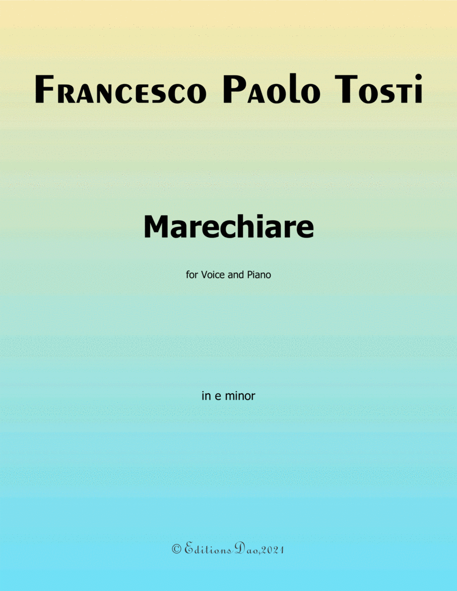 Marechiare,by Tosti,in e minor (arr. Editions Dao) by Tosti Sheet Music ...