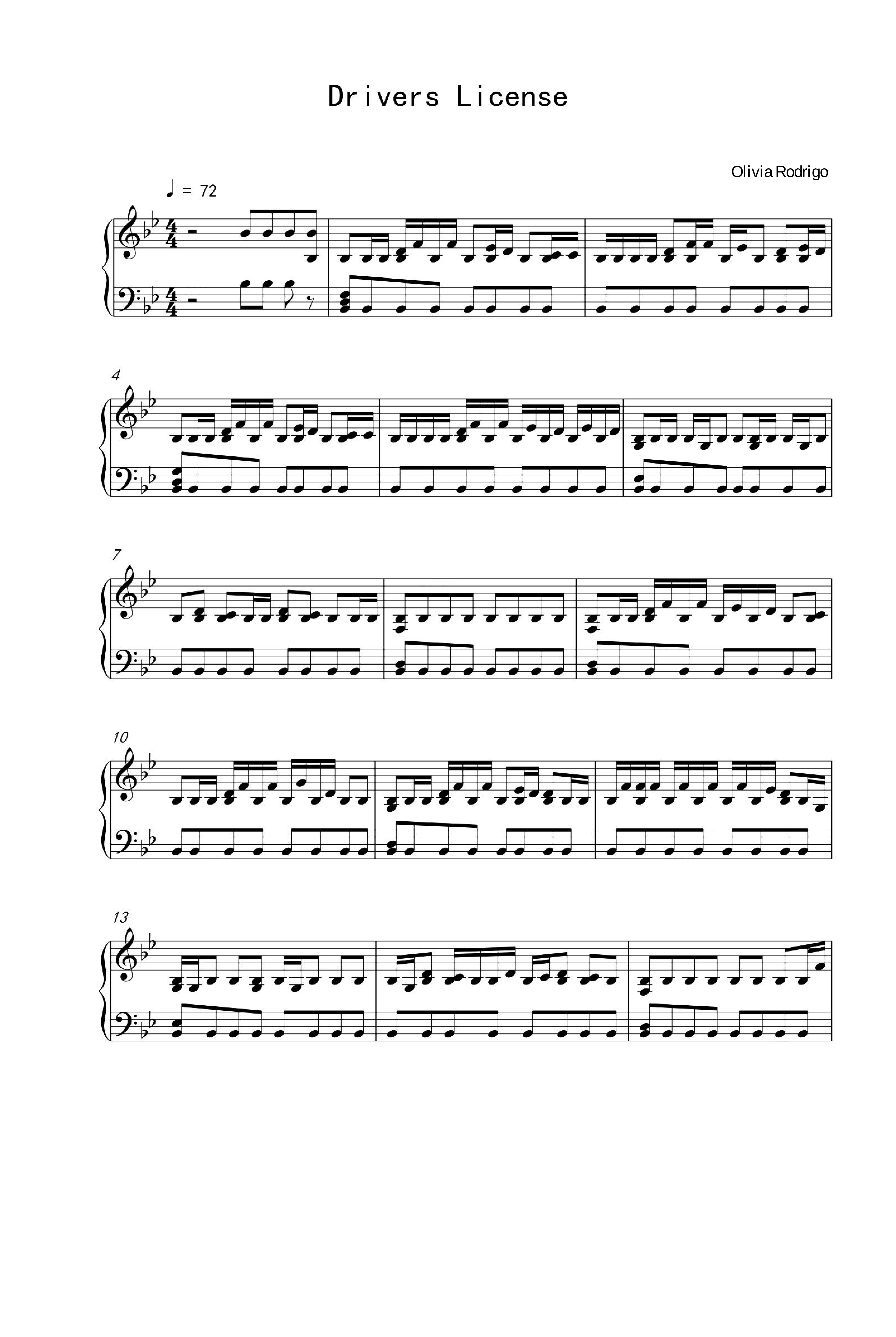 Drivers License (arr. Olivia Rodrigo) von Olivia Rodrigo Noten zum ...