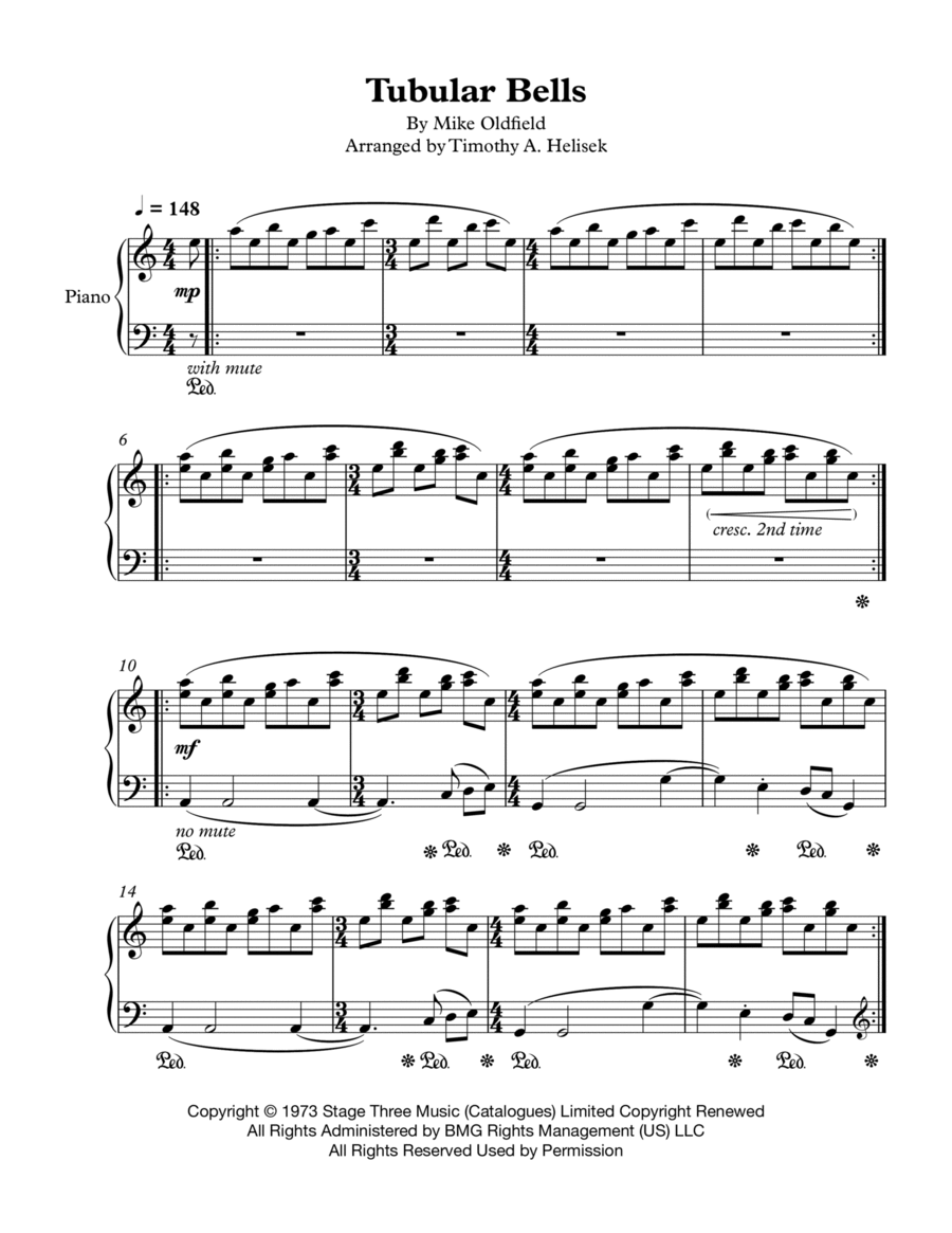 Tubular Bells (arr. Timothy A. Helisek) par Mike Oldfield Partitions ...
