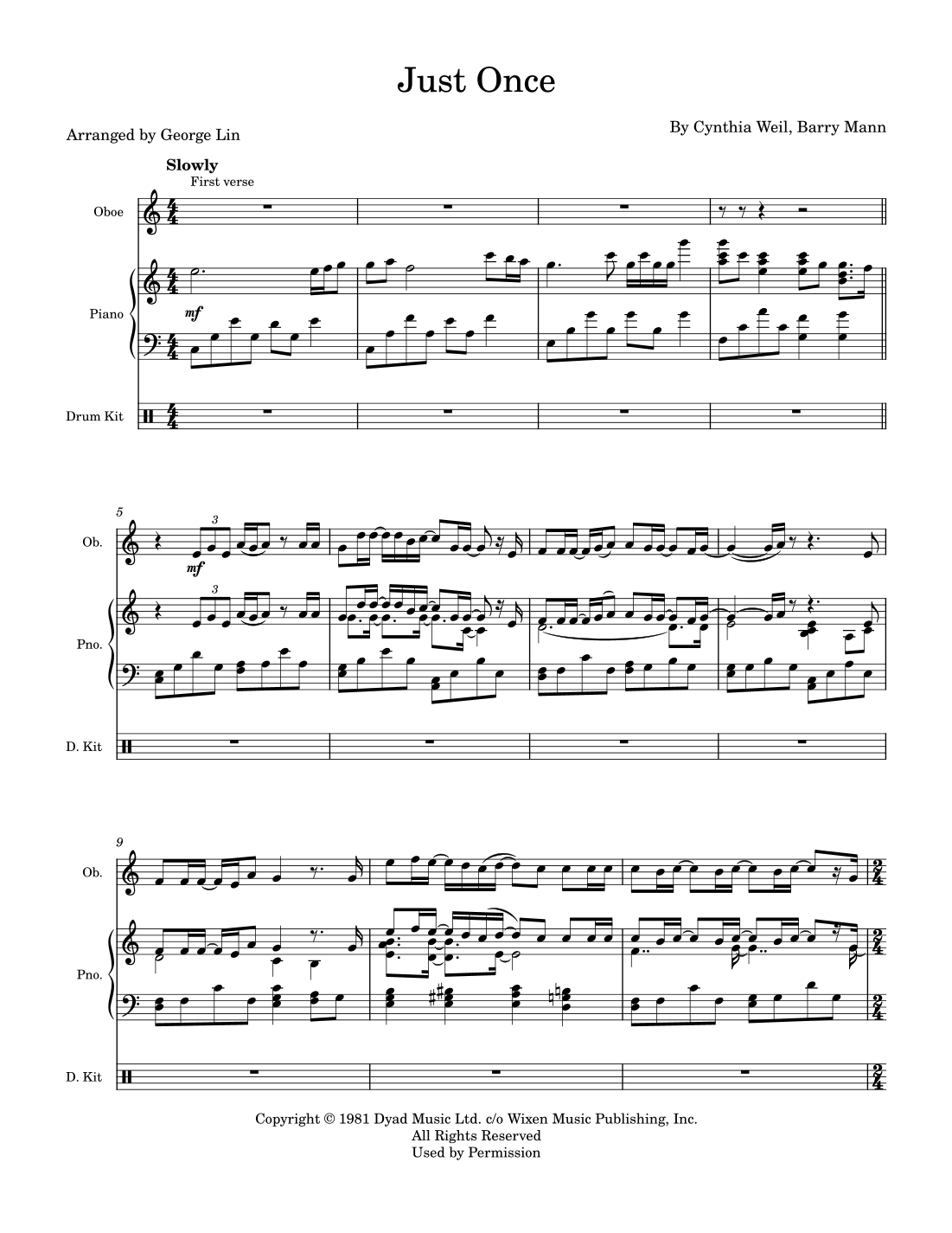 Just Once (arr. George Lin by Quincy Jones Featuring James Ingram Sheet ...