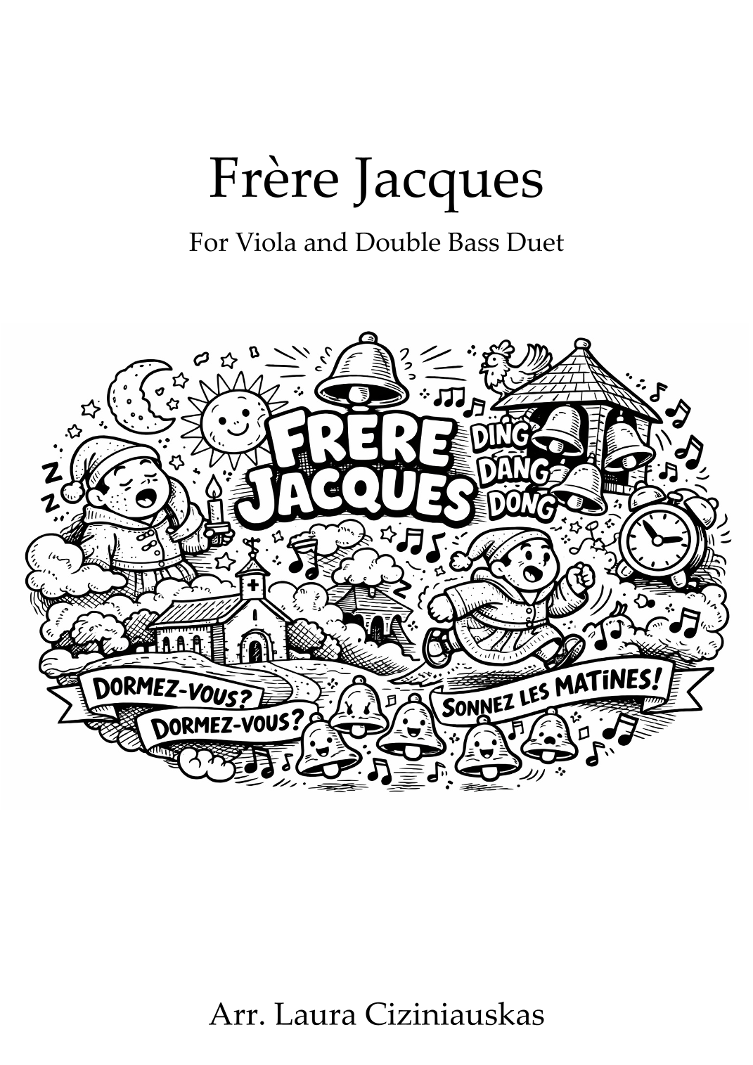 Frère Jacques – Easy Traditional Canon Viola and Double Bass Duet D ...
