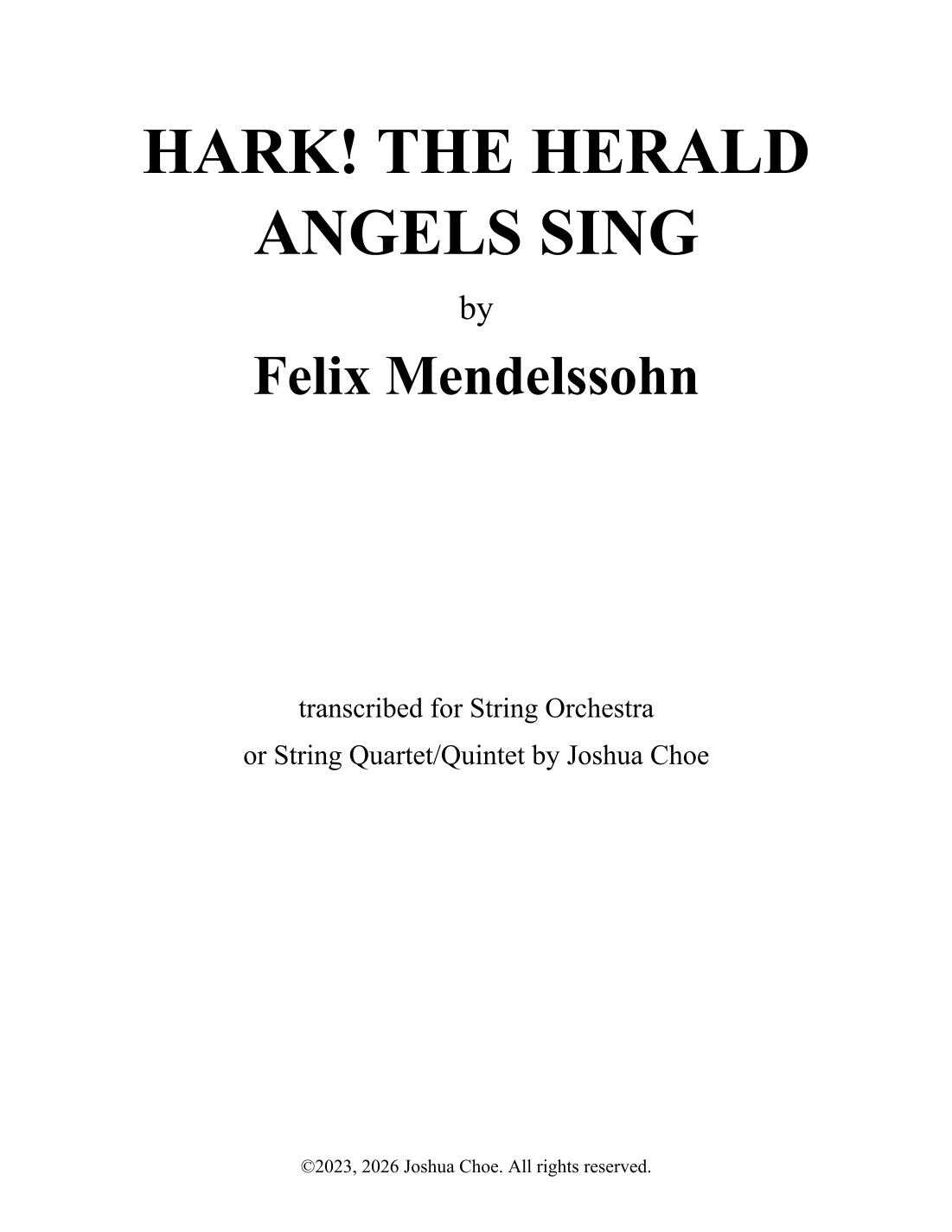 Hark! The Herald Angels Sing (arr. JMJ Arrangements) by Felix ...