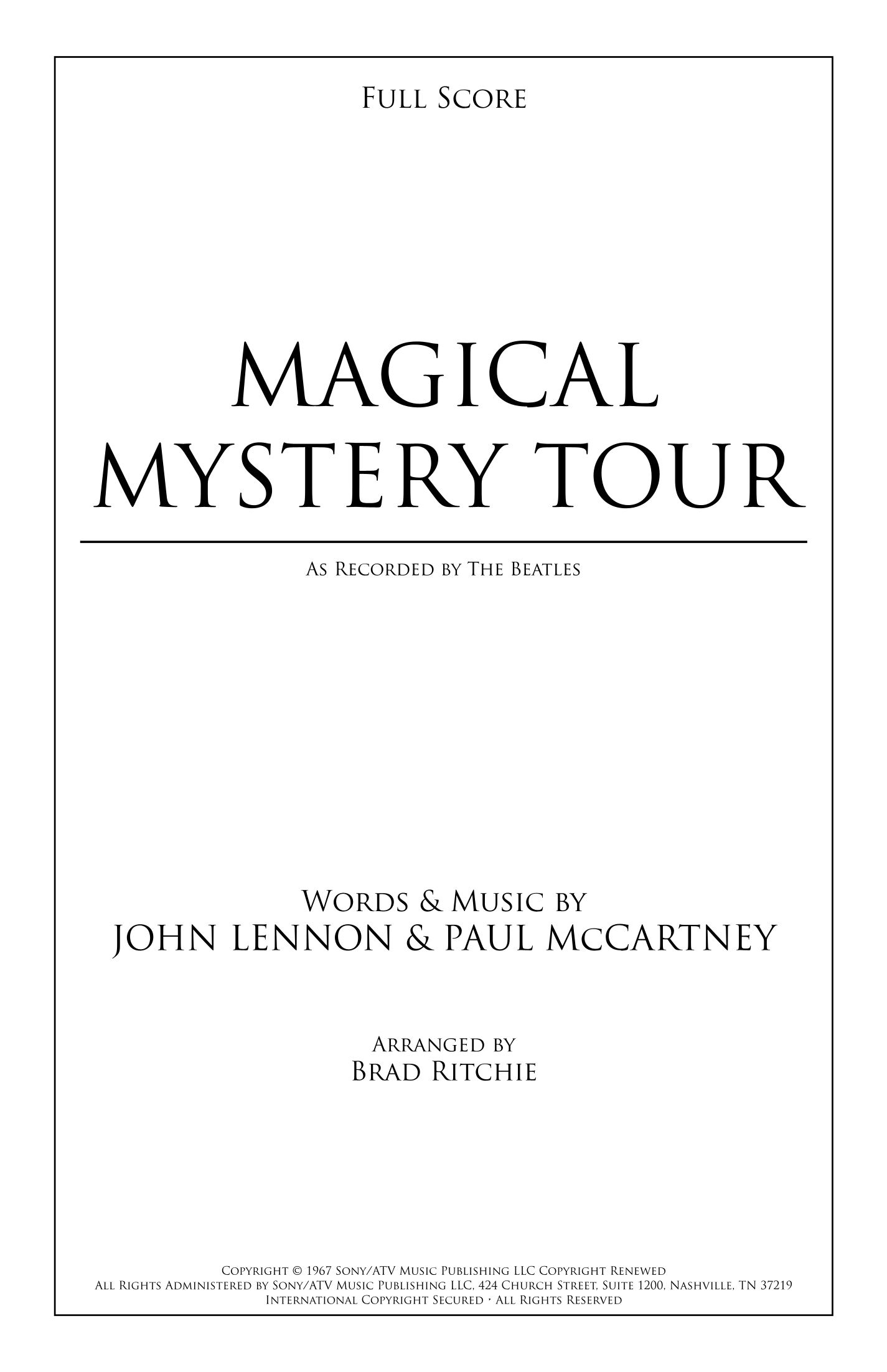 Magical Mystery Tour (arr. Brad Ritchie) by The Beatles Sheet Music for ...