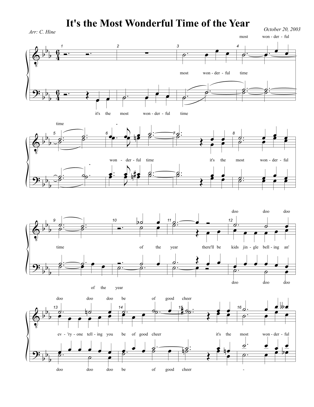 It's The Most Wonderful Time Of The Year (arr. Clay Hine) by Andy ...