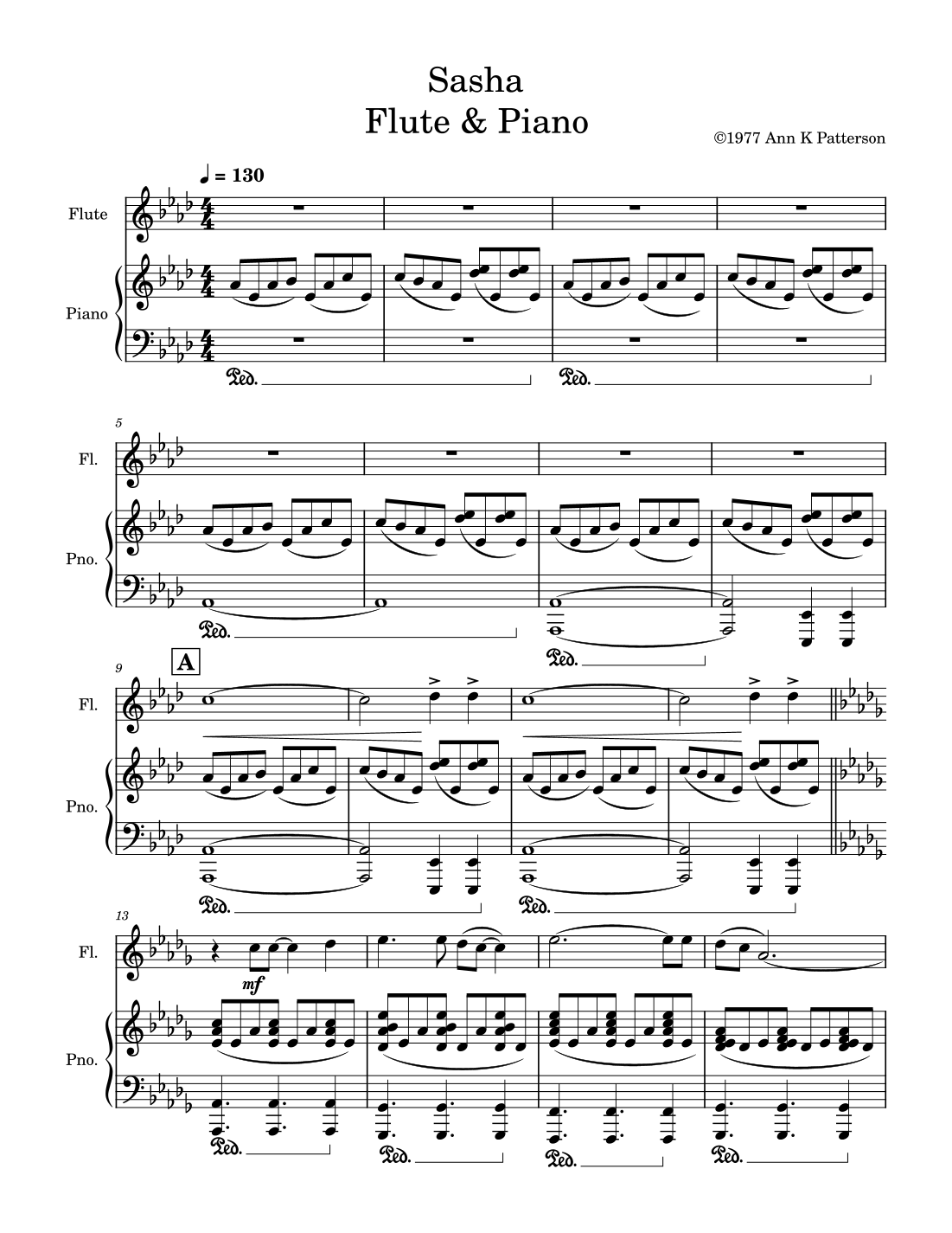 Sasha by Ann Patterson Sheet Music for Flute and Piano at Sheet Music ...