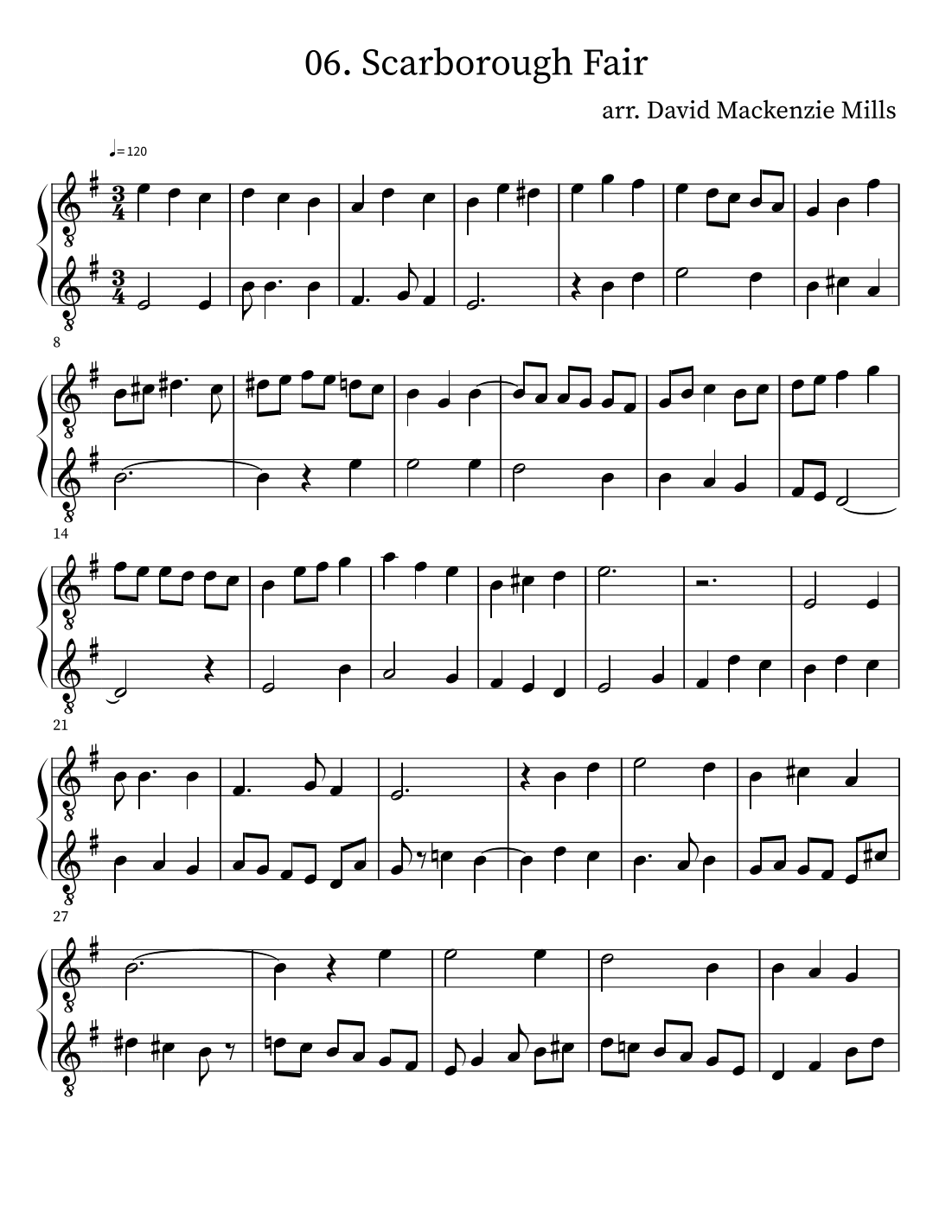 Scarborough Fair (arr. David Mackenzie Mills) by English Trad. Sheet ...