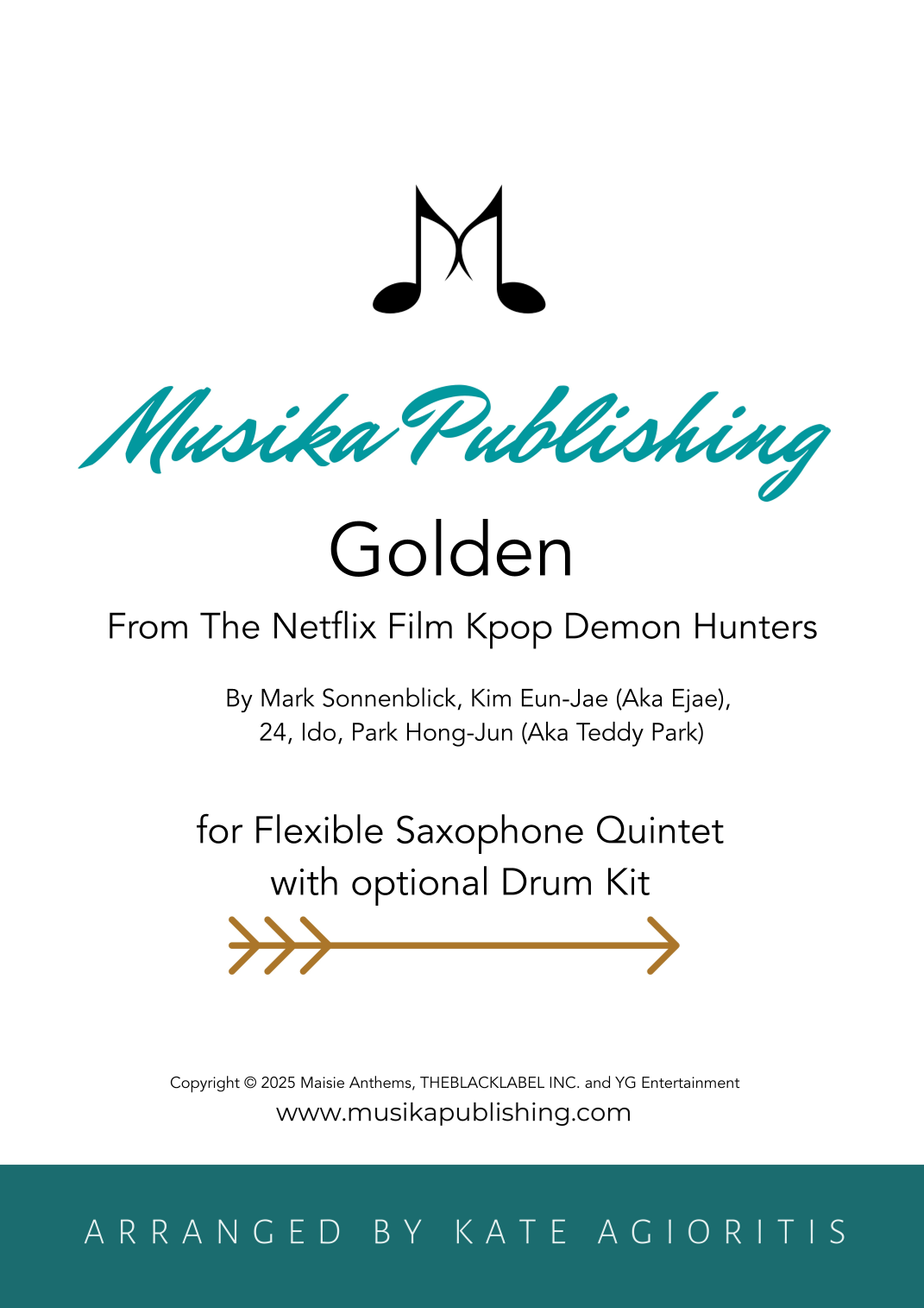 Golden (arr. Kate Agioritis) by Huntr/X (Ejae, Audrey Nuna And Rei Ami ...