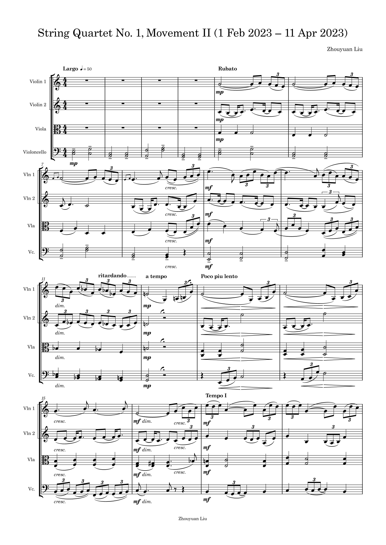 String Quartet No. 1, Movement II (1 Feb 2023 – 11 Apr 2023) (Full ...