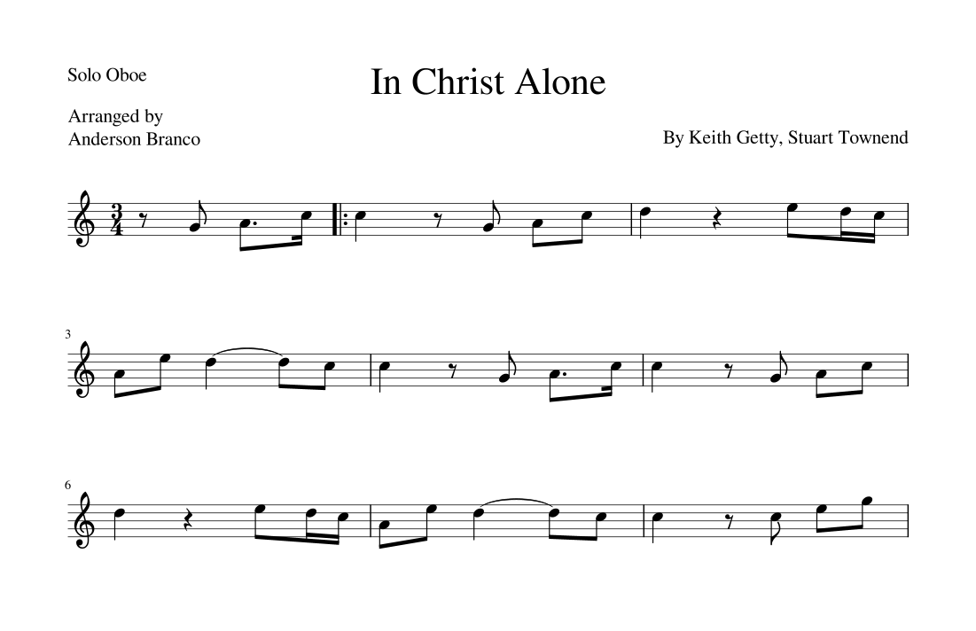 In Christ Alone (arr. Anderson Branco) by Keith Getty Sheet Music for ...