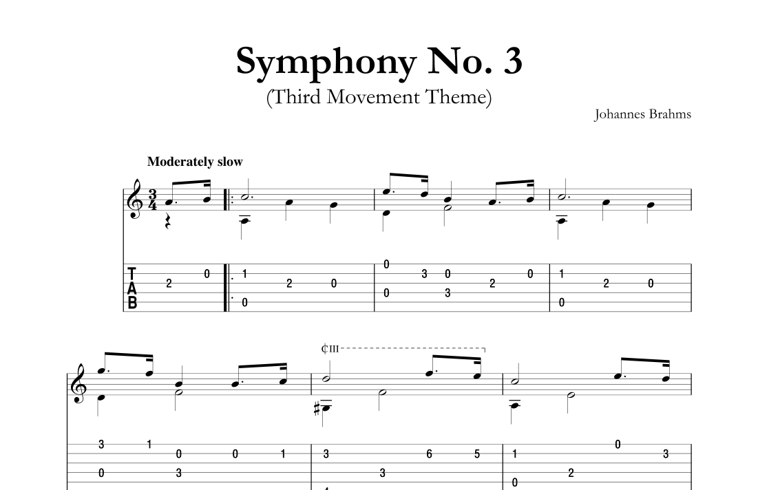 Symphony No. 3 (Third Movement Theme) (arr. Mark Phillips) par Johannes ...