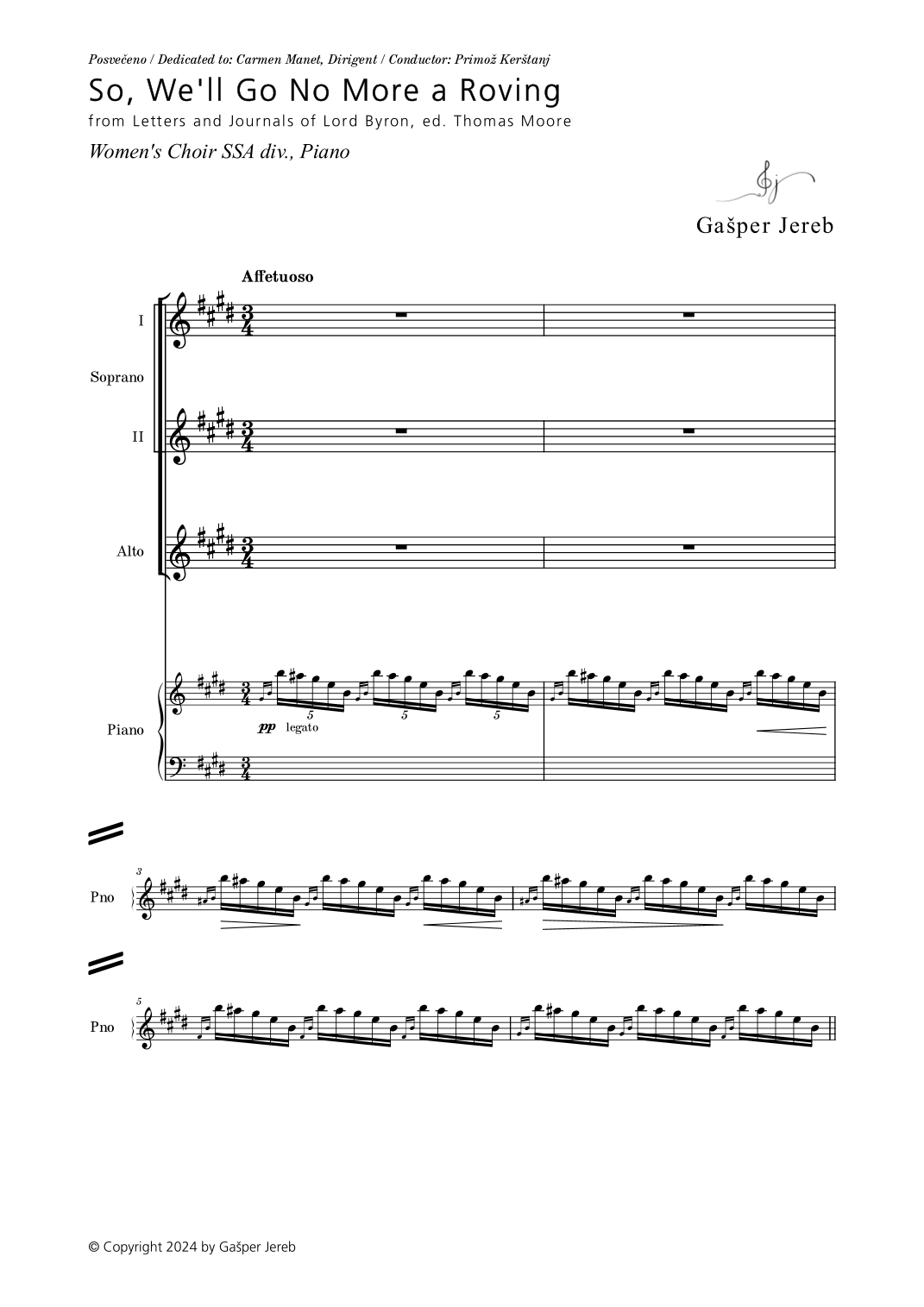 So, We'll Go No More a Roving par Gašper Jereb Partitions pour ...