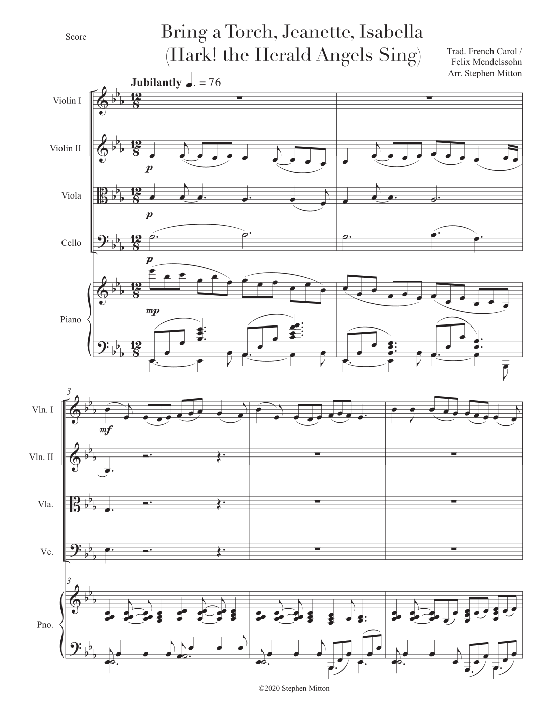 Bring a Torch, Jeanette, Isabella (Hark! the Herald Angels Sing) (arr ...