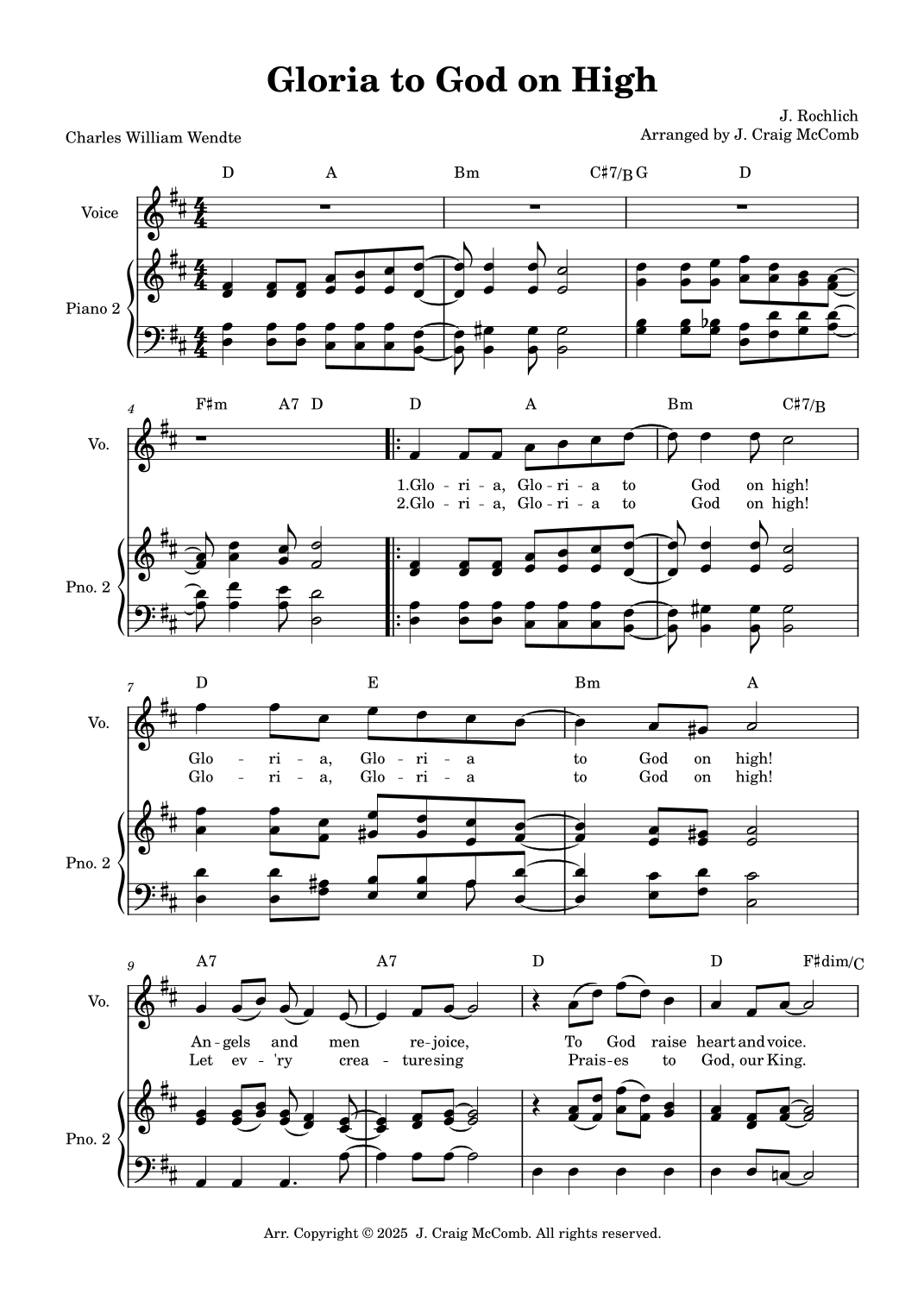 Gloria To God Most High (arr. J. Craig McComb) by J. Rochlich Sheet ...