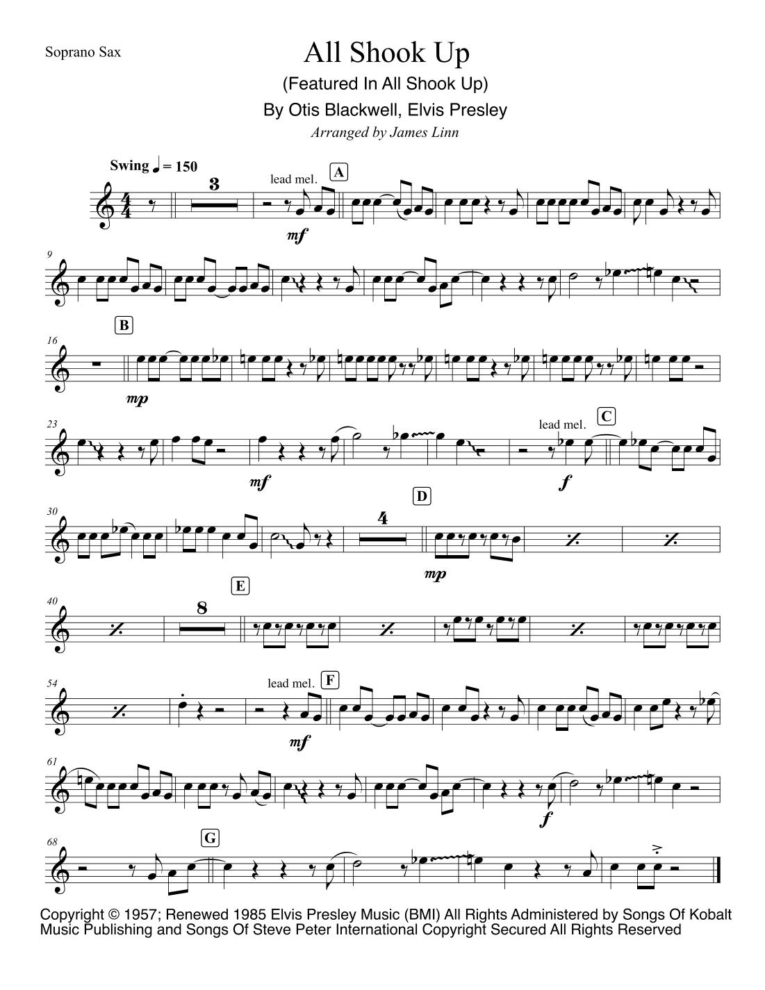 All Shook Up (arr. James Linn by Elvis Presley Sheet Music for Woodwind ...