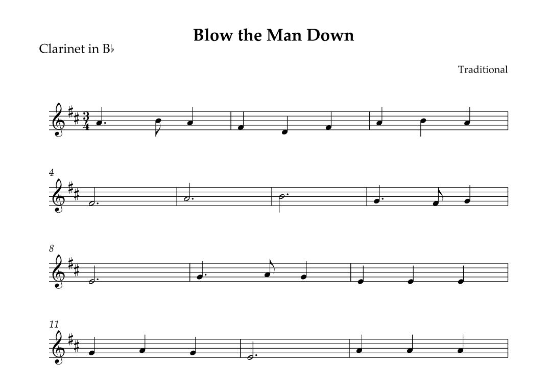 Blow the Man Down (arr. Wesley S. SIlva by Traditional Sheet Music for ...