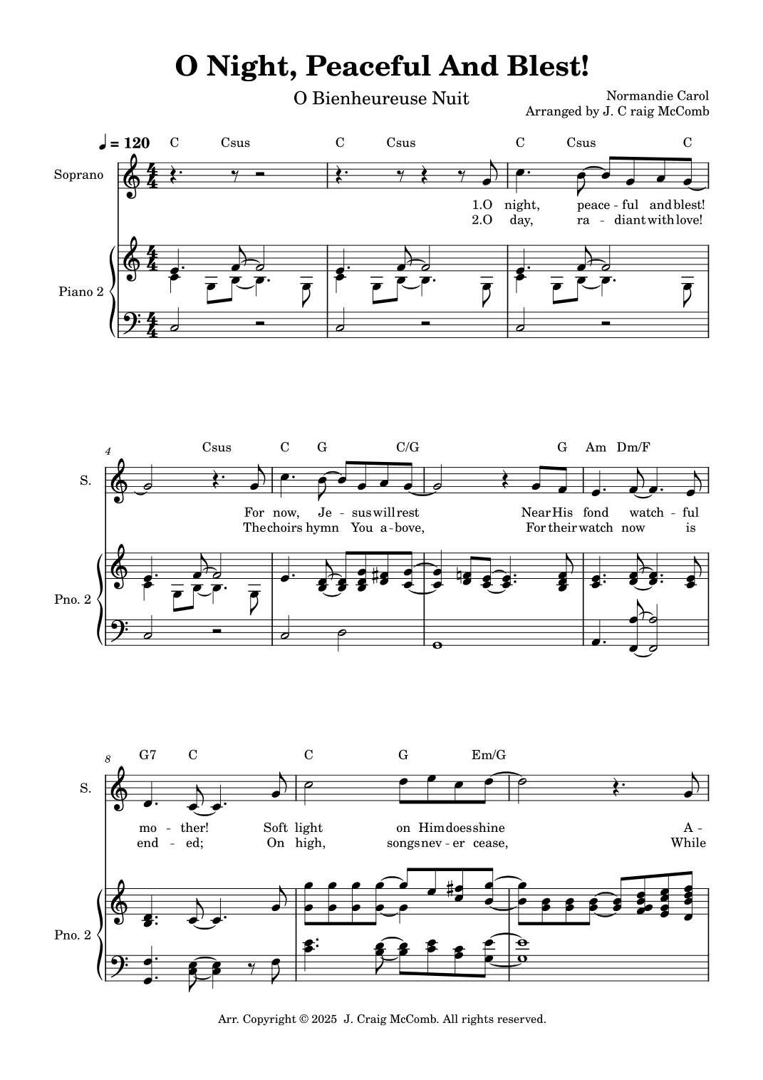O Night, Peaceful And Blest! (arr. J. Craig McComb) by Normandie Carol ...