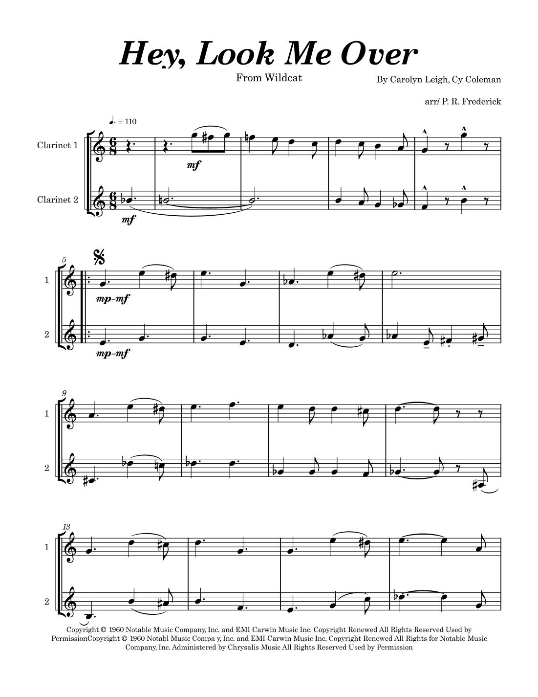 Hey, Look Me Over (arr. P. R. Frederick) by Lucille Ball Sheet Music ...