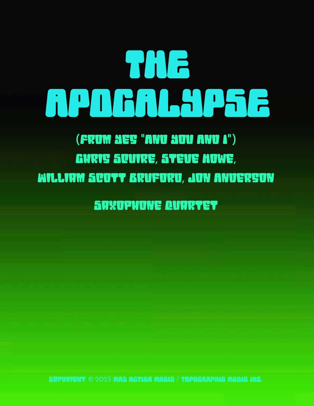 The Apocalypse (arr. Jeff Tincher) by Chris Squire Sheet Music for ...
