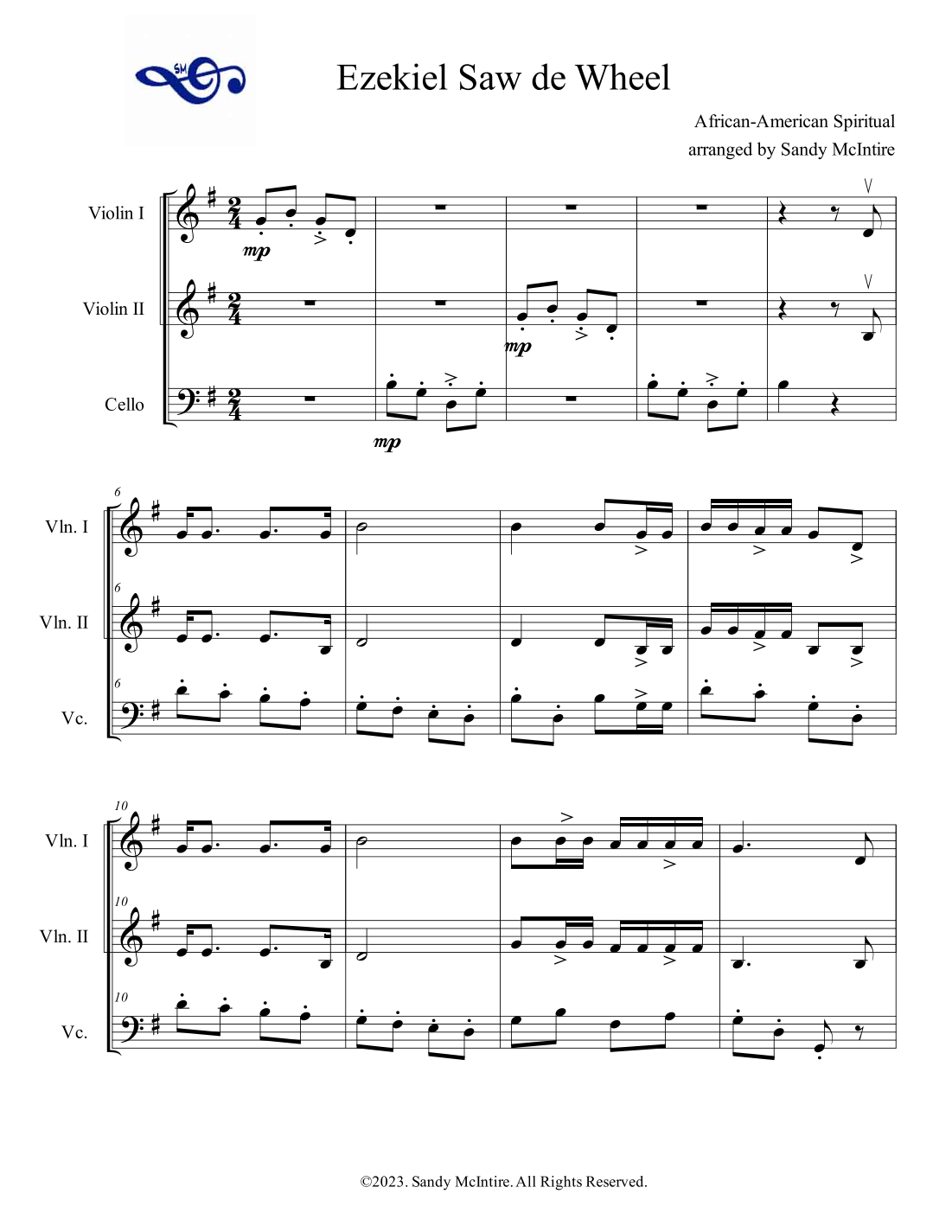 Ezekiel Saw de Wheel (arr. Sandy McIntire) by African American ...