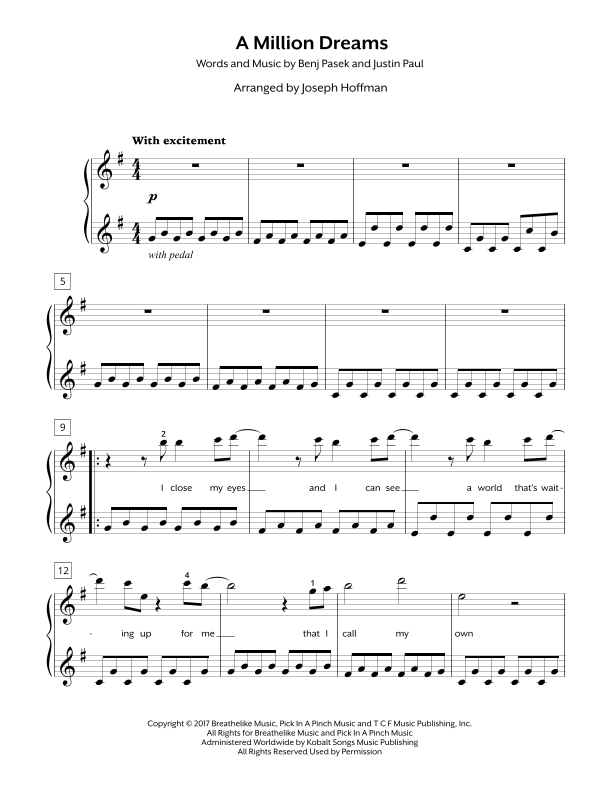 A Million Dreams (arr. Joseph Hoffman, Hoffman Academy - Early ...
