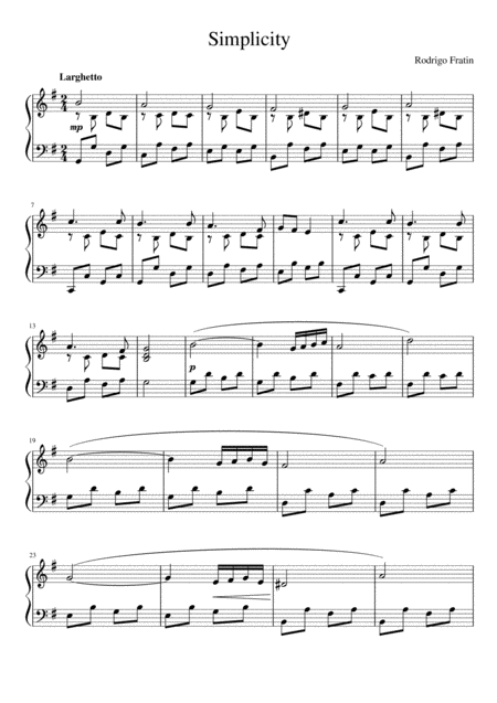 Simplicity by Rodrigo Fratin Sheet Music for Piano Solo at Sheet Music ...