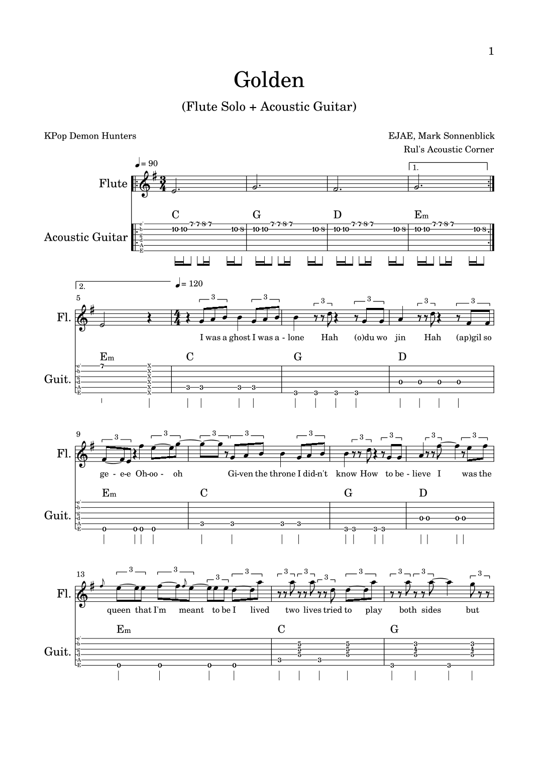Golden (arr. Rul's Acoustic Corner) by Huntr/X (Ejae, Audrey Nuna And ...