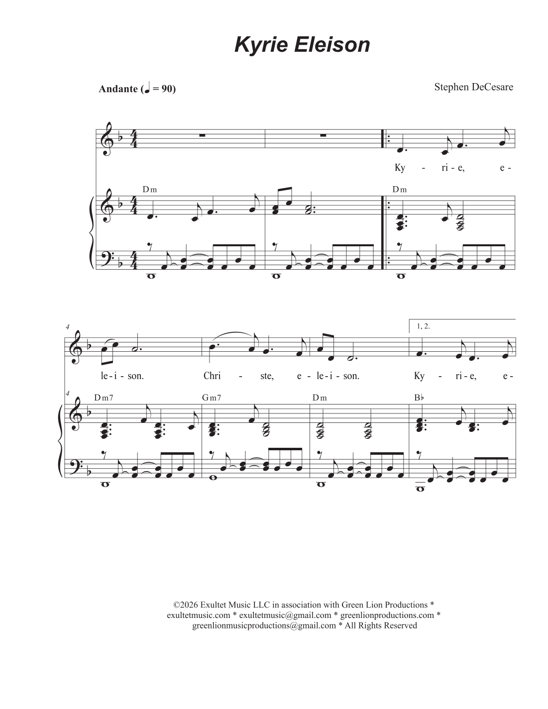 Mass of the Contrite Heart (Vocal score) by Stephen DeCesare Sheet ...