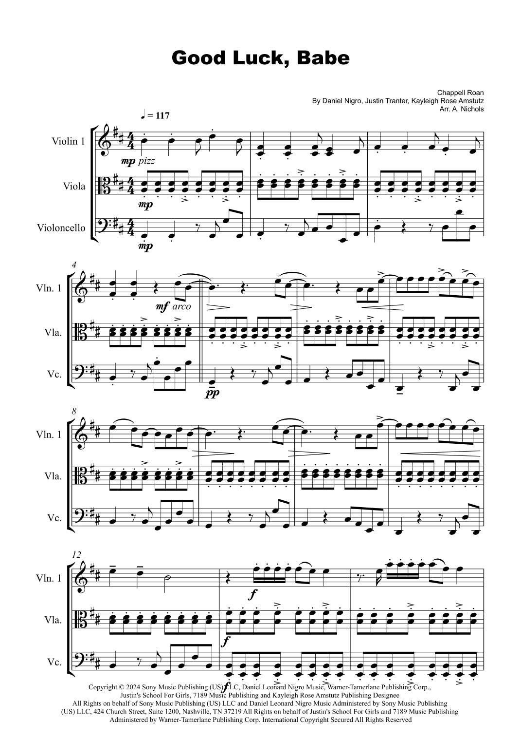 Good Luck, Babe! (arr. A. Nichols by Chappell Roan Sheet Music for ...