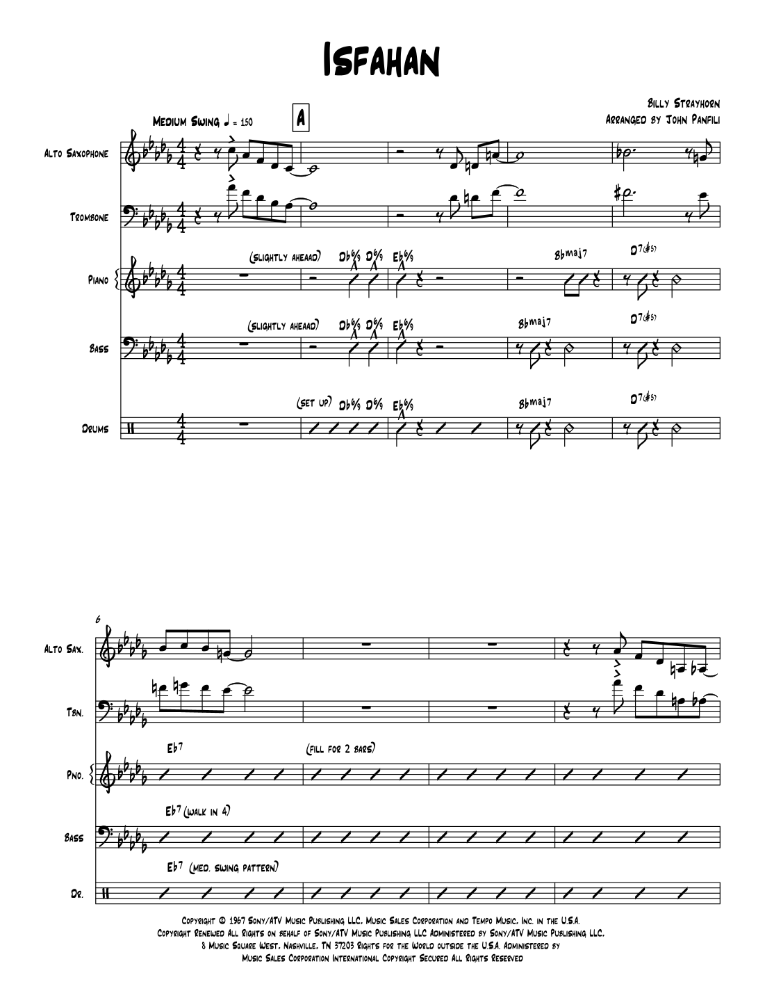 Isfahan (arr. John Panfili) by Duke Ellington Sheet Music for Jazz ...