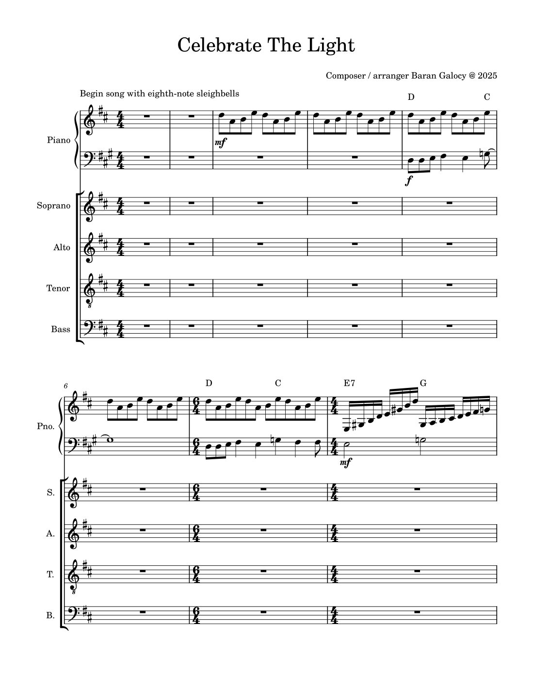 Celebrate The Light by Baran Galocy Sheet Music for Piano & Vocal at ...