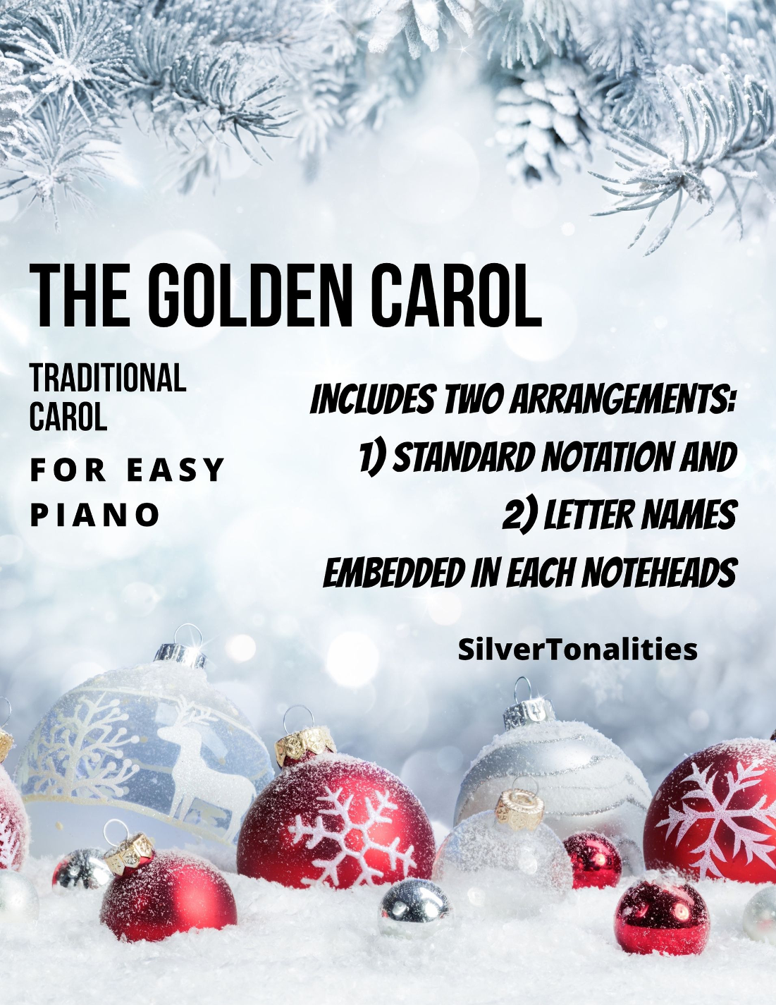 The Golden Carol Easy Piano Sheet Music Combo (arr. SilverTonalities ...
