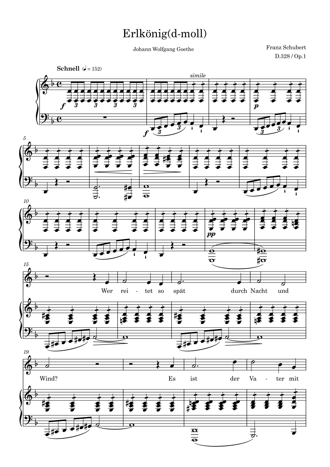 Erlkönig - Schubert [with accompaniment MP3] D minor / d-moll (arr ...